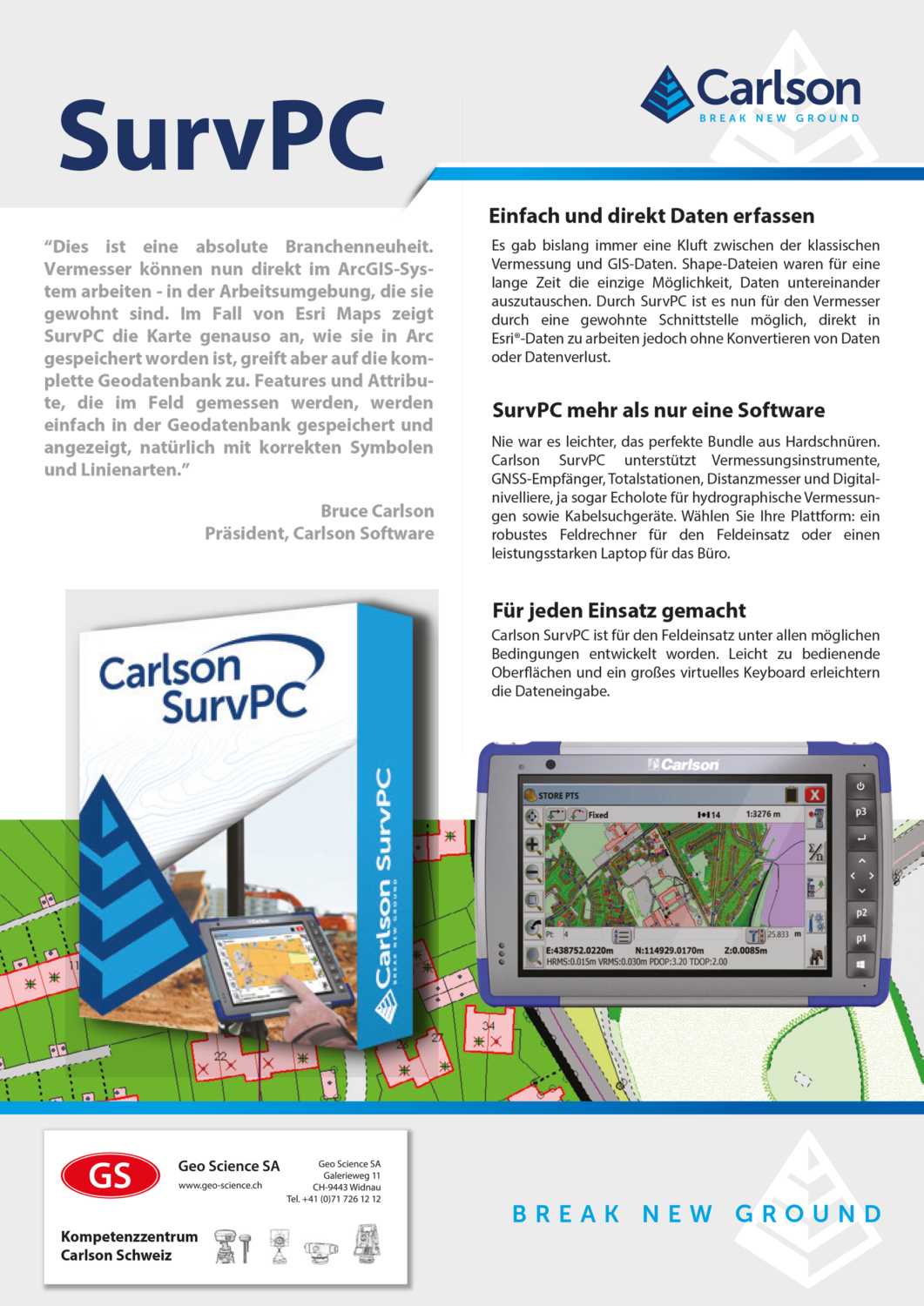 Carlson SurvCE/SurvPC (GPS/TS+RTS/Hybrid) - Geo Science SA